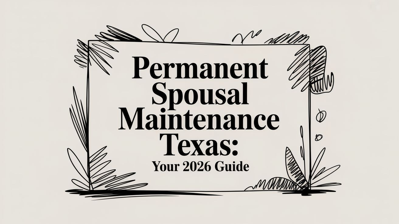 Permanent Spousal Maintenance Texas: Your 2026 Guide